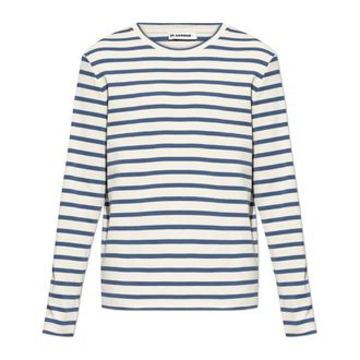 Jil Sander Homme, Tops, Beige, Taille: M T-Shirt Ras du Cou en Coton