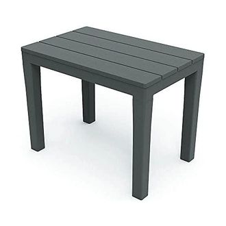 Dmora Couchtisch in Holzoptik aus Polypropylen, Farbe Anthrazit, Ma&szlig;e 60 x 45 x 38 cm