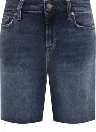 7 For All Mankind Femme, Shorts, Bleu, Taille: W27 Denim Shorts