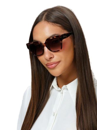 Blumarine Womens Sunglasses Havana Brown-Glossy Beige Acetate Eyewear - Brown/glossy