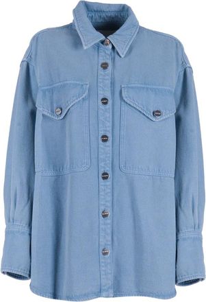 Dondup Femme, Blouses et Chemises, Bleu, Taille: 40 FR Camicia