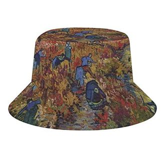 Generic Le Vignoble Rouge-1 Bob Chapeau Mode Bob Chapeaux Unisexe Visière Capeline pour Chasse Jardinier Excursions