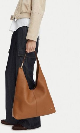 Calvin Klein Handtasche Slouchy Leather Md Shoulder Bag LV04F3543G Hellbraun