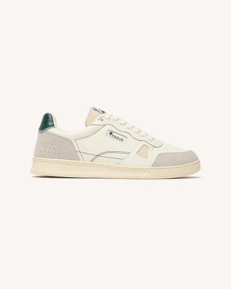 Faguo Baskets en cuir blanc et vert