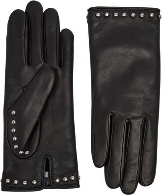 Agnelle gants Marianne clout&eacute;s - Noir