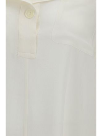 Toteme Womens Shirt Layered Collar Milk Viscose