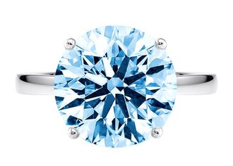 Verde 4.5ct IGI Certified Lab-grown Round Solitaire Cut Blue Diamond Ring