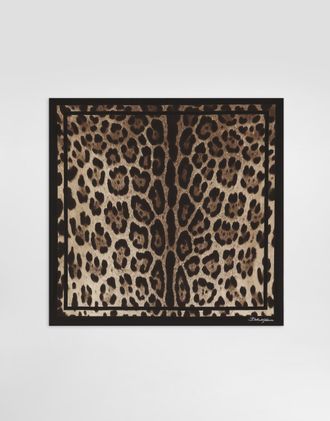 Dolce & Gabbana Leopard-print Silk Twill Scarf 50x50 - Frau Schals Und T&uuml;cher Print Onesize