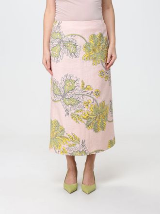 La DoubleJ Hoch taillierter Midi-Bleistiftrock aus Stretch-Baumwolle mit Blumenmuster