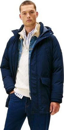 Tommy Hilfiger Parka Homme Rockie Down avec Capuche, Bleu (Desert Sky), L