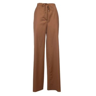 Max Mara High-Waist Hose mit Kordelzug - - Trousers - Damen - Beige - 2XS