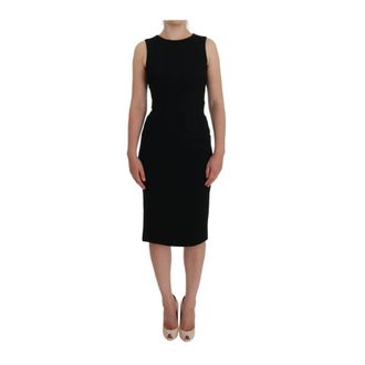 Dolce & Gabbana Schwarzes Stretch-Kristall-Sheath-Kleid - - Dresses - Damen - Schwarzk - XS