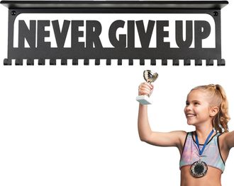 Generico Troph&auml;en- : 40 x 8 cm, Medaillenhalter aus Eisen, schwarzer Aufbewahrungsst&auml;nder mit Haken Oben, robuster Pr&auml;sentationsst&auml;nder f&uuml;r Troph&auml;en