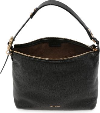 Etro Grainy Leather Shoulder Bag - Black