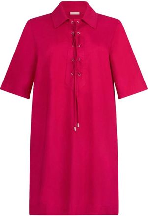 Liu Jo Femme, Robes, Rouge, Taille: 38 FR Robe en coton &agrave; lacets