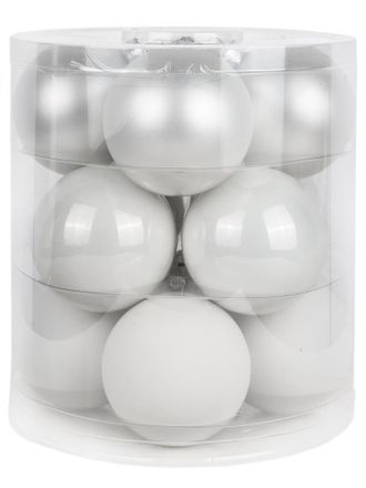 Inges Christmas Decor Magic Weihnachtskugeln Glas 8cm 12 STK. Christbaumkugeln (Just White-Mix (Wei&szlig;))