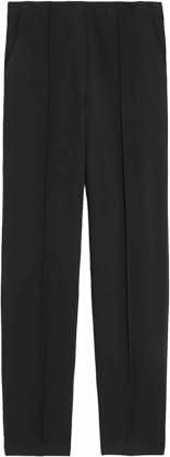 Marks and Spencer Pantalon Droit en Jersey serg&eacute; Noir Femmes UK 16 (EU 44)