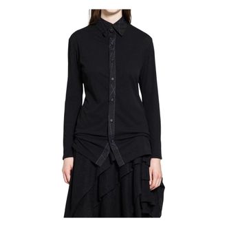 Yohji Yamamoto Femme, Blouses et Chemises, Noir, Taille: 34 FR Color Stitched Blouse A