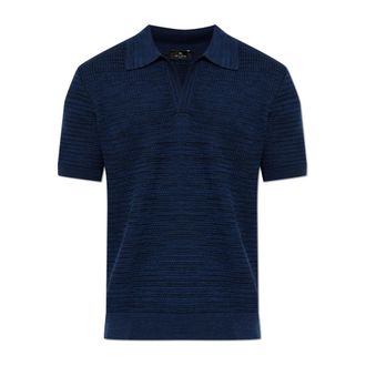 Etro Dekoratives Strick-Polo - - Tops - Herren - Blau - S
