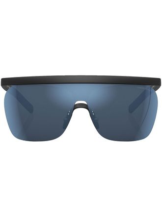 Giorgio Armani lunettes de soleil &agrave; logo imprim&eacute; - Noir