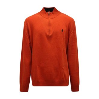 MCS Maglione Mid-Zip Wool Blend Sweater - - Knitwear - Herren - Orange - 3XL