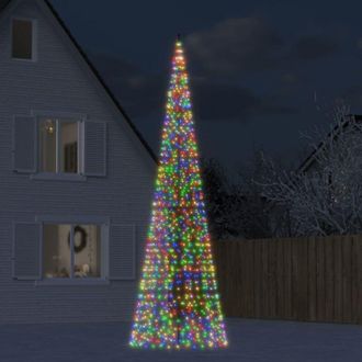 vidaXL LED-Weihnachtsbaum f&uuml;r Fahnenmast 1534 LEDs Mehrfarbig 500 cm vidaXL