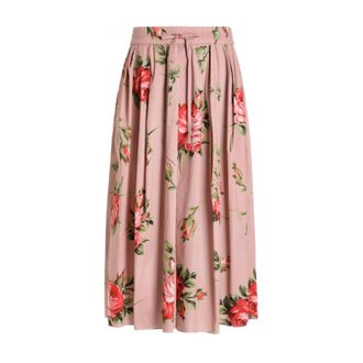 Dolce & Gabbana Femme, Jupes, Multicolore, Taille: 38 FR Jupe Midi &agrave; Imprim&eacute; Bouquet de Roses