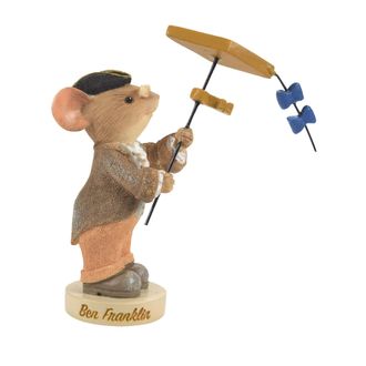 Enesco Tails with Heart Americana Benjamin Franklin Mouse Figur, 7,5 cm, mehrfarbig