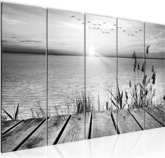 Runa Art Bild Brücke Am See Wandbilder auf Vlies Leinwand 5 Teilig Wanddekoration Wohnzimmer Schlafzimmer 034356c