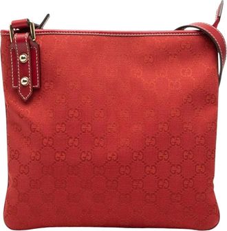 Gucci Sac bandouli&egrave;re en toile Pre-owned - Femme - Pre-owned - Rouge - Taille: ONE Size