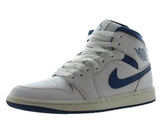 Nike Jordan 1 Mid Chaussures de Basketball pour Homme, Blanc/Bleu Industriel, Taille 42,5 EU, White Industrail Blue Sail, 42.5 EU