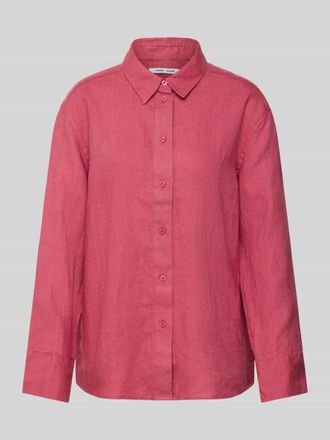 Sams&oslash;e & Sams&oslash;e Regular Fit Leinenhemdbluse mit durchgehender Knopfleiste