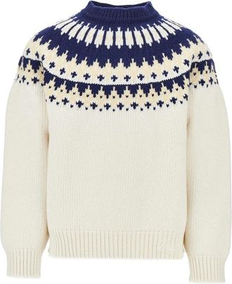 Dsquared2 Pull en laine &agrave; motif jacquard - Femme - Pulls - Beige - Taille: 42 FR