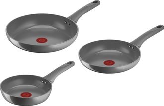 Lagostina Ressource Pfannen-Set, antihaftbeschichtet, 3 Pfannen 20, 24 und 28 cm mit Keramikbeschichtung, Antihaft-Pfannen, kompatibel mit Gas und Induktion, Th