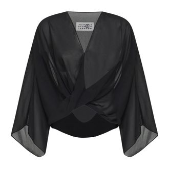 Maison Margiela Femme, Blouses et Chemises, Noir, Taille: 38 FR Top Court