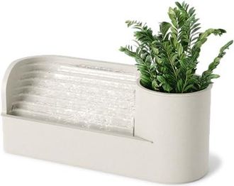 Umbra Stream Tischbrunnen, Zimmerbrunnen mit integrierter Ablage, Beige