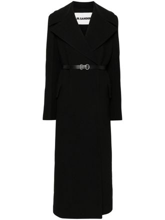 Jil Sander manteau en laine vierge - Noir