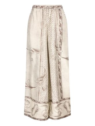 Max Mara Hose mit Print - Nude