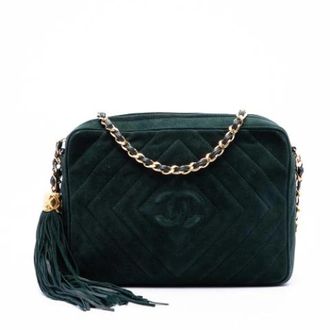 Chanel Pre-owned Quilted Suede Crossbody Bag - - Pre-owned - Damen - Gr&uuml;n - ONE SIZE