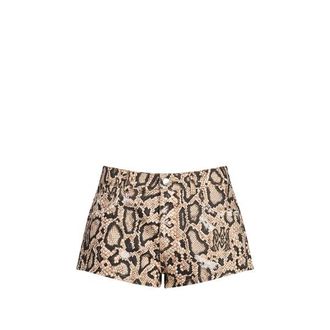 Amiri Mini short imprim&eacute; animalier en coton