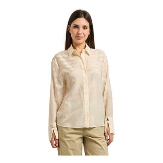 Patrizia Pepe Femme, Blouses et Chemises, Beige, Taille: 44 FR Chemise Fluide Orn&eacute;e