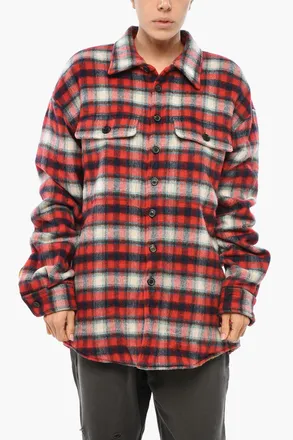 Dsquared2 Eco-Shearling Overshirt With Check Pattern Dsquared2