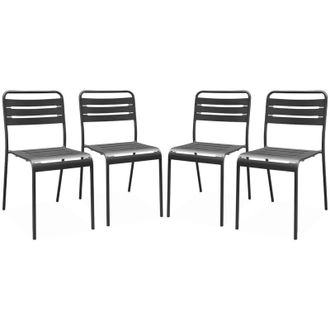Sweeek 4er-Set Gartenst&uuml;hle aus Stahl