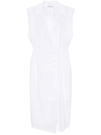 Patrizia Pepe robe cache-coeur à taille nouée - Blanc