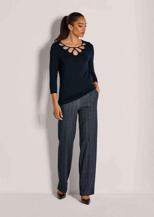 Madeleine 3/4-Arm-Shirt Elegantes Oberteil mit Cut-Outs Flie&szlig;ender Viskose-Stretch, Rundhals, 3/4-&Auml;rmel