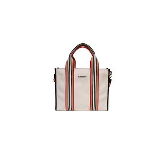 Burberry Petit sac fourre-tout en toile avec garniture Icon Stripe - Femme - Sacs - Beige - Taille: ONE Size
