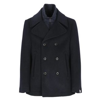 Peuterey Wollgef&uuml;tterter Zweireihiger Mantel - - Coats - Herren - Blau - L