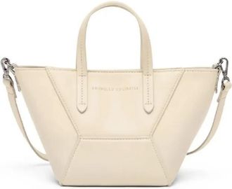 Brunello Cucinelli Brunello Cucinelli Crossbody Bags - Structured Handbag With Geometric Design - Gr. unisize - in Beige - für Damen