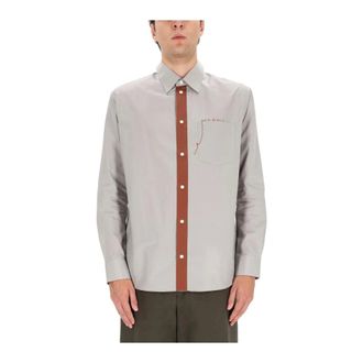Marni Homme, Chemises, Gris, Taille: L Chemise oversize en popeline de coton