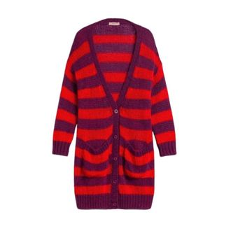 Twinset Gestreifter Maxi-Cardigan - - Knitwear - Damen - Rot - M